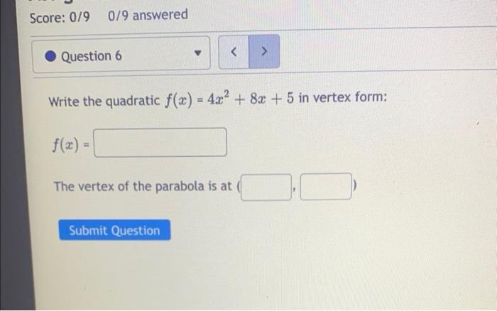 Solved Draw the graph of y=−(x−1)2−1Write the quadratic | Chegg.com