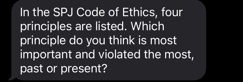 Solved In the SPJ Code of Ethics, four principles are | Chegg.com