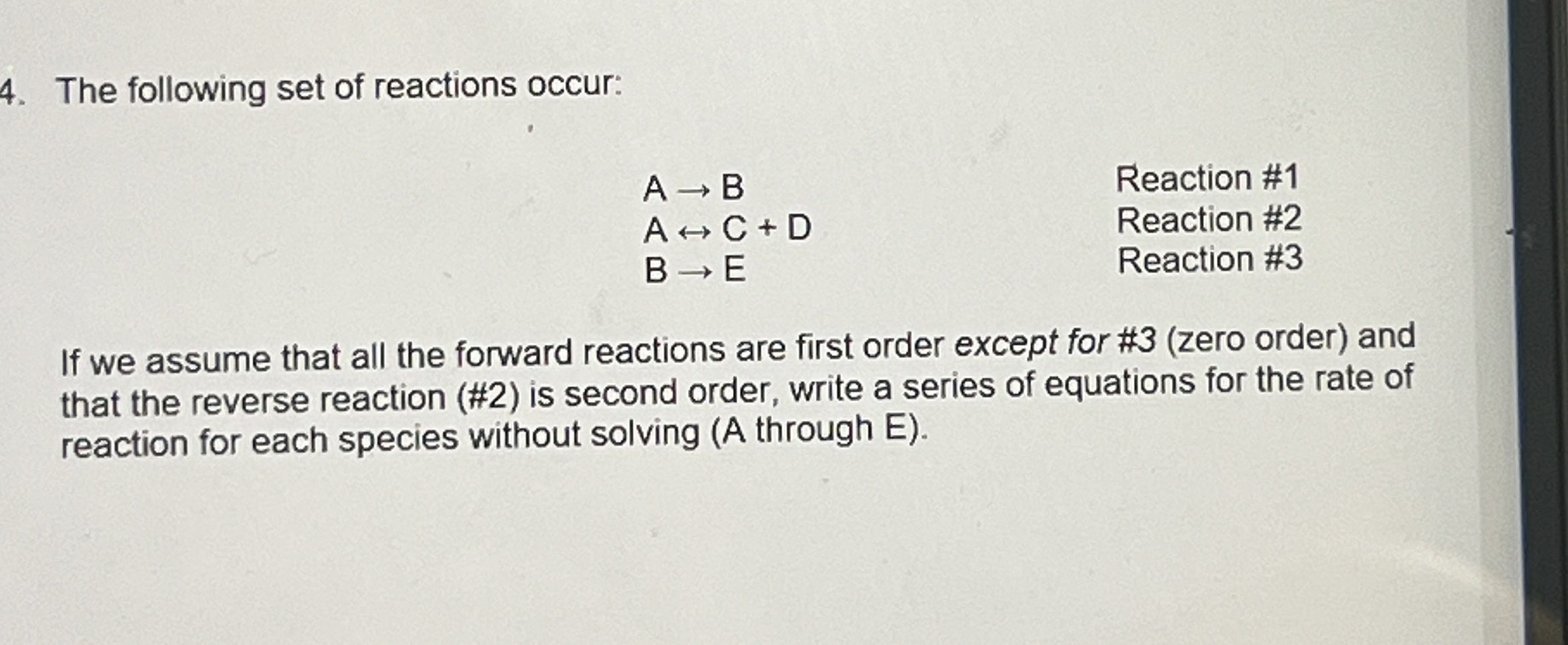 Solved If we assume that all the forward reactions are first | Chegg.com