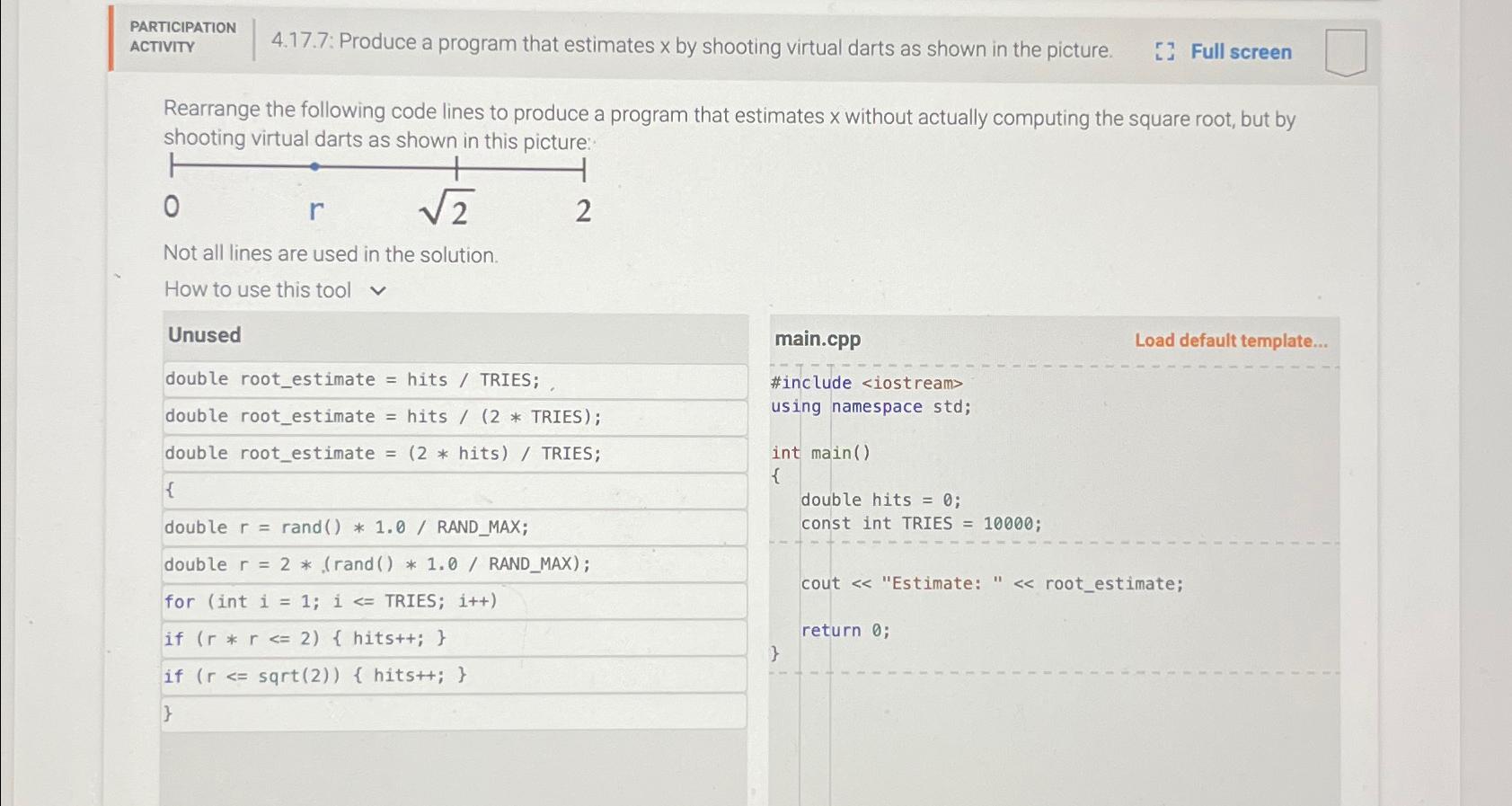 Solved PARTICIPATIONACTIVITY4.17.7: Produce a program that | Chegg.com