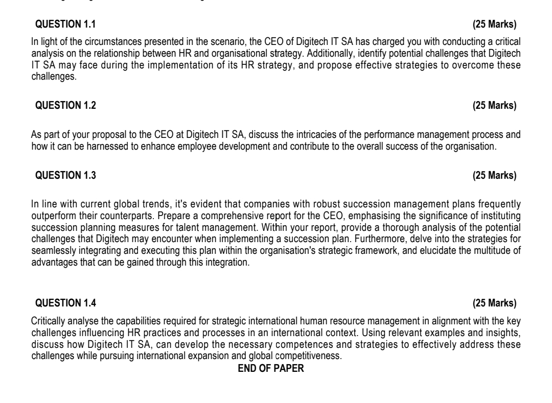 Solved QUESTION 1.1(25 ﻿Marks)In light of the circumstances | Chegg.com