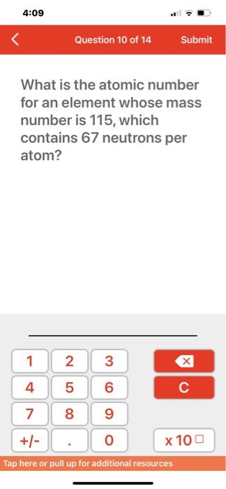 Solved What is the atomic number for an element whose mass | Chegg.com