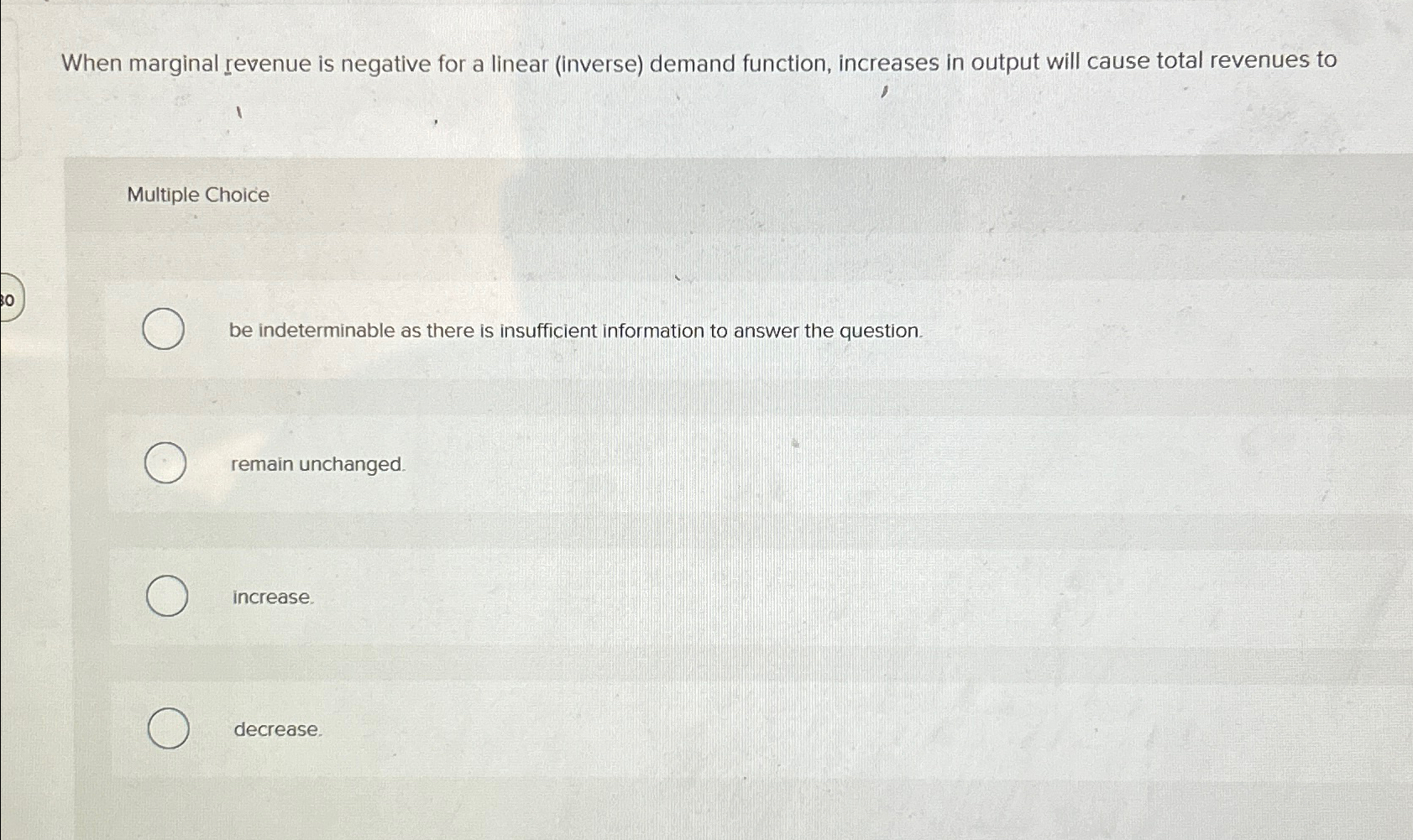 Solved When marginal revenue is negative for a linear | Chegg.com