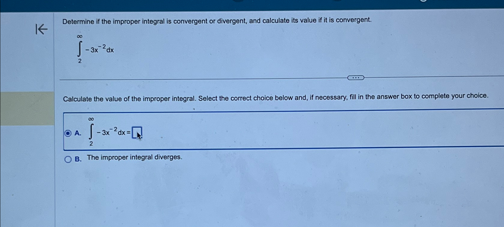 Solved Determine if the improper integral is convergent or | Chegg.com