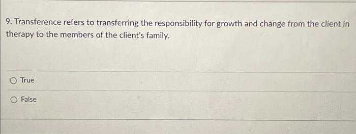 Solved 9. Transference refers to transferring the | Chegg.com