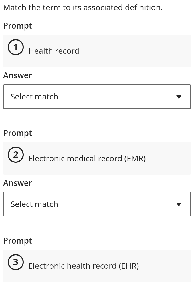 Solved Match the term to its associated | Chegg.com