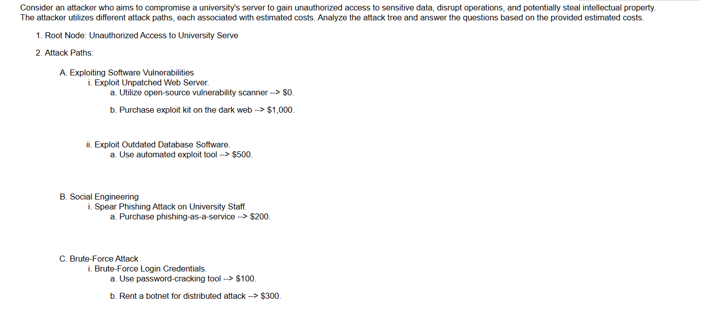 Solved Consider an attacker who aims to compromise a | Chegg.com