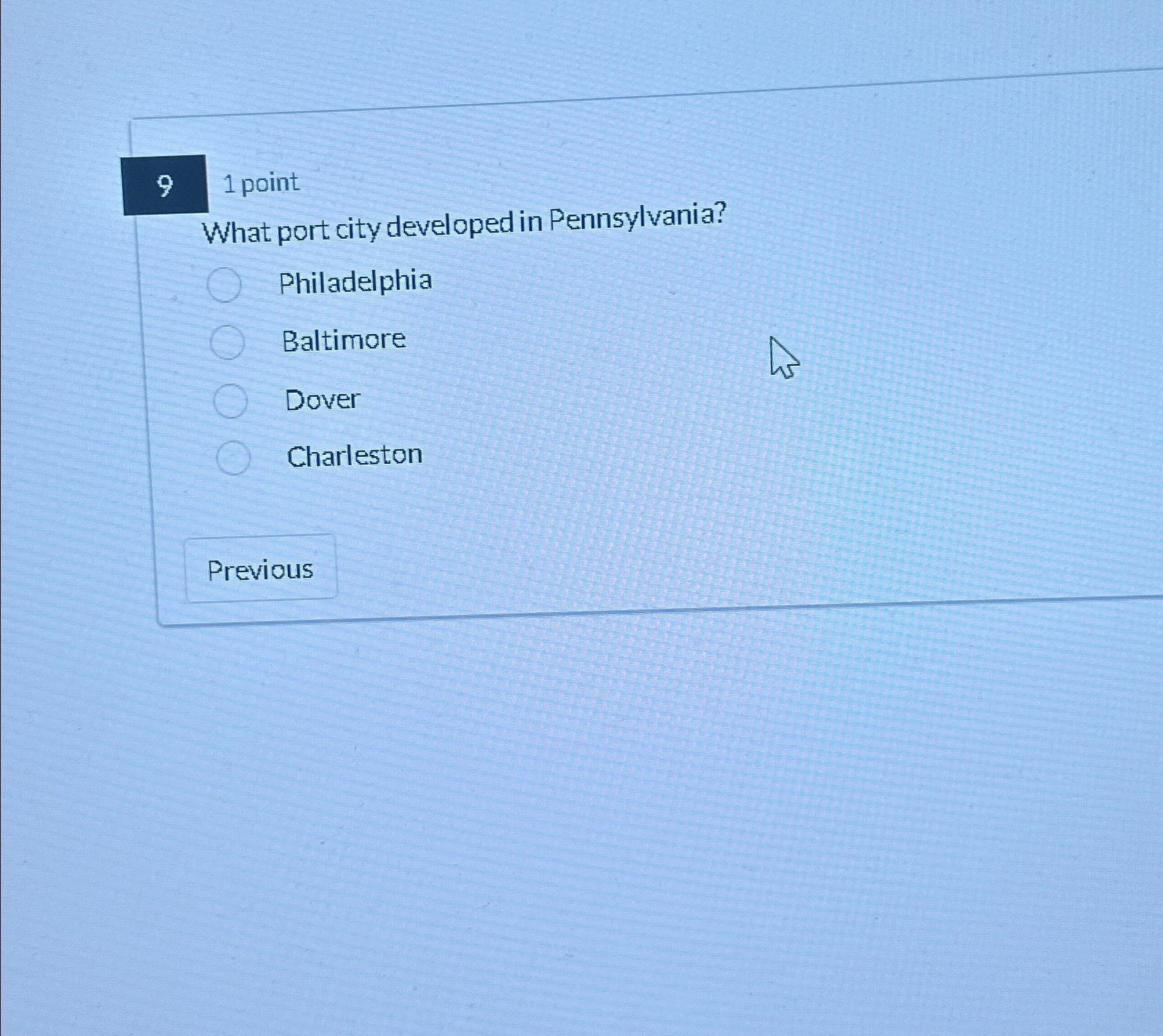 Solved 1 ﻿pointWhat port city developed in | Chegg.com