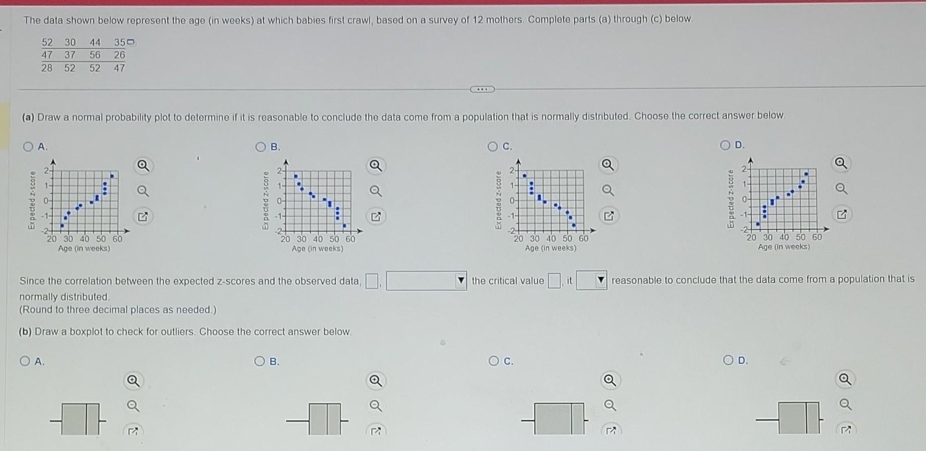 Solved (a) Draw a normal probability plot to determine if it | Chegg.com