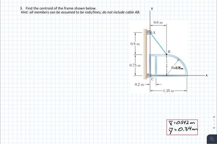 Solved 3. Find the centroid of the frame shown below. Hint: | Chegg.com
