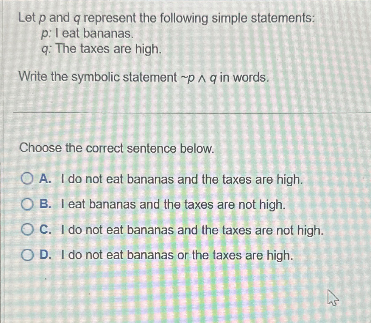 Solved Let p ﻿and q ﻿represent the following simple | Chegg.com