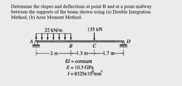 Solved Determine the slopes and deflections at point B and | Chegg.com