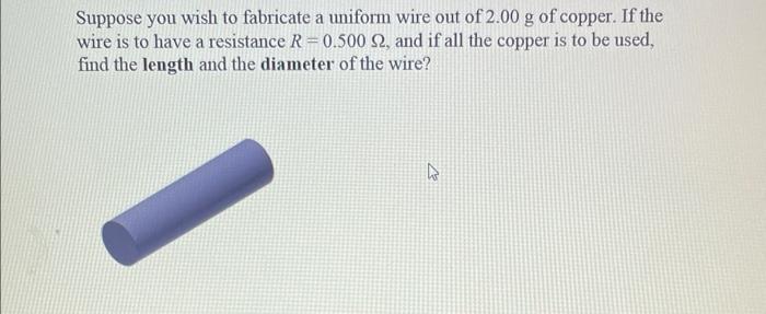 Solved Suppose you wish to fabricate a uniform wire out of | Chegg.com