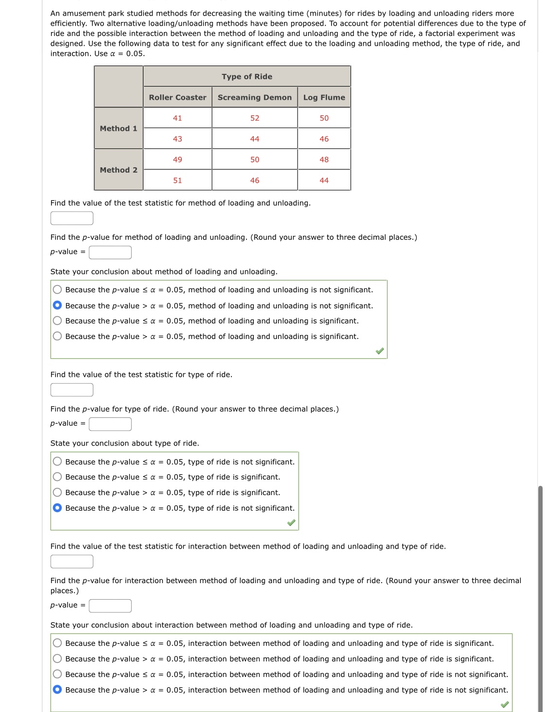Solved An amusement park studied methods for decreasing the | Chegg.com