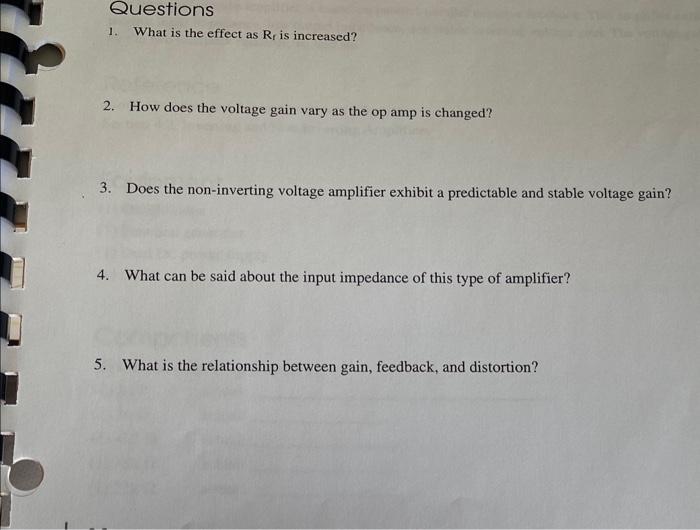 Solved The Non-inverting Voltage Amplifier Objective In this | Chegg.com