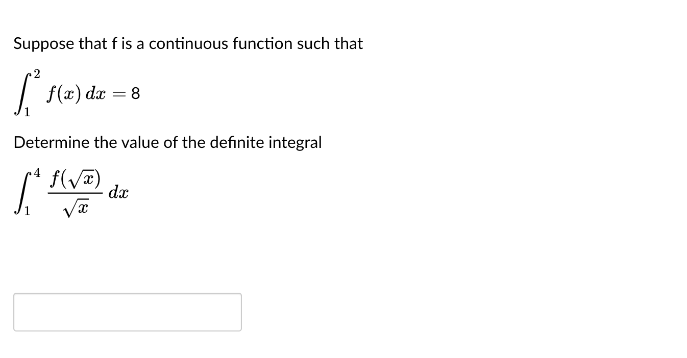 Solved Suppose that f ﻿is a continuous function such | Chegg.com