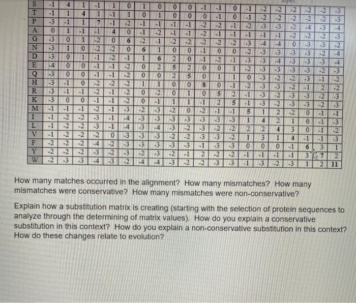 Solved Paragraph Styres Using the BLOSSUM 62 Matrix attached | Chegg.com