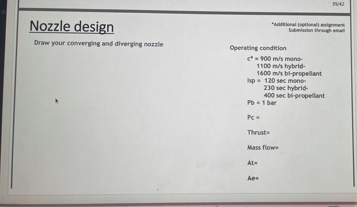 Solved Nozzle design "Additional (optional) assignment Draw | Chegg.com