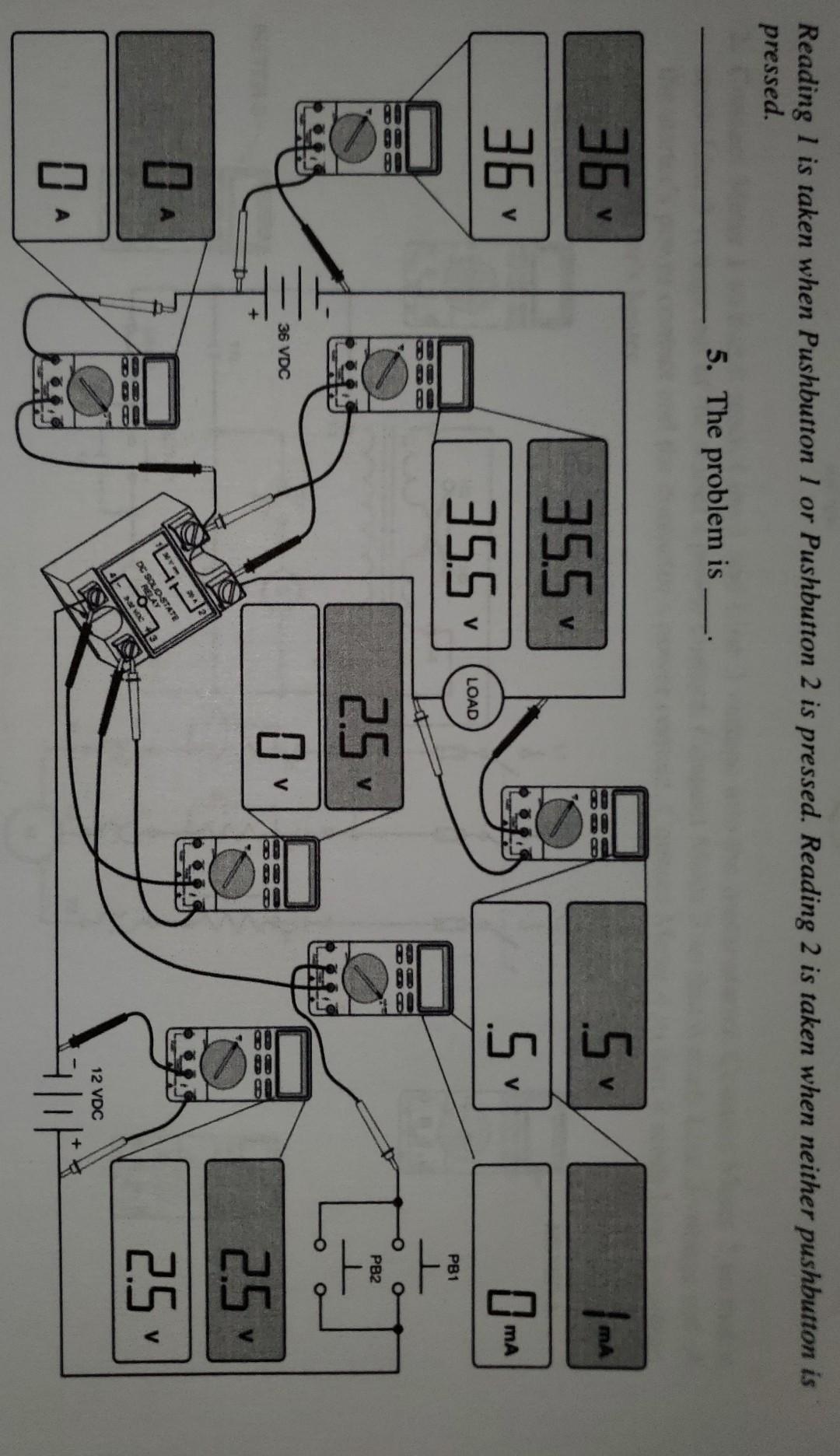 Solved Using the meter readings, determine the problem. | Chegg.com