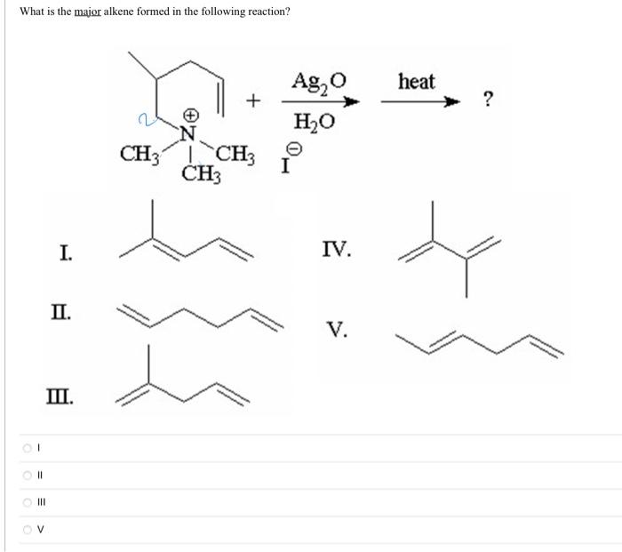 Solved What is the major alkene formed in the following | Chegg.com