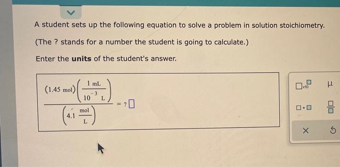 Solved A student sets up the following equation to solve a | Chegg.com