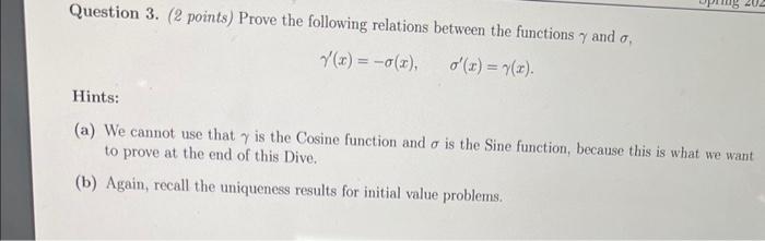 Solved Question 3. ( 2 points) Prove the following relations | Chegg.com