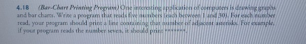 Solved 418 Bar Chart Printing Program One Interesting 