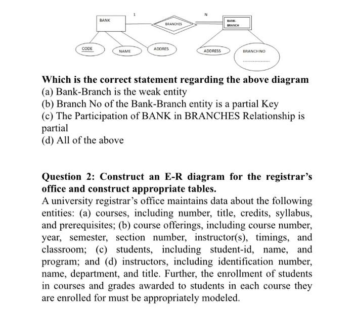 Solved Which is the correct statement regarding the above | Chegg.com