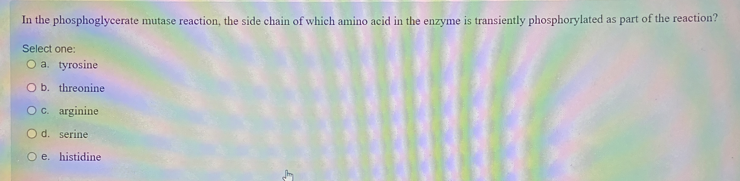 Solved In the phosphoglycerate mutase reaction, the side | Chegg.com