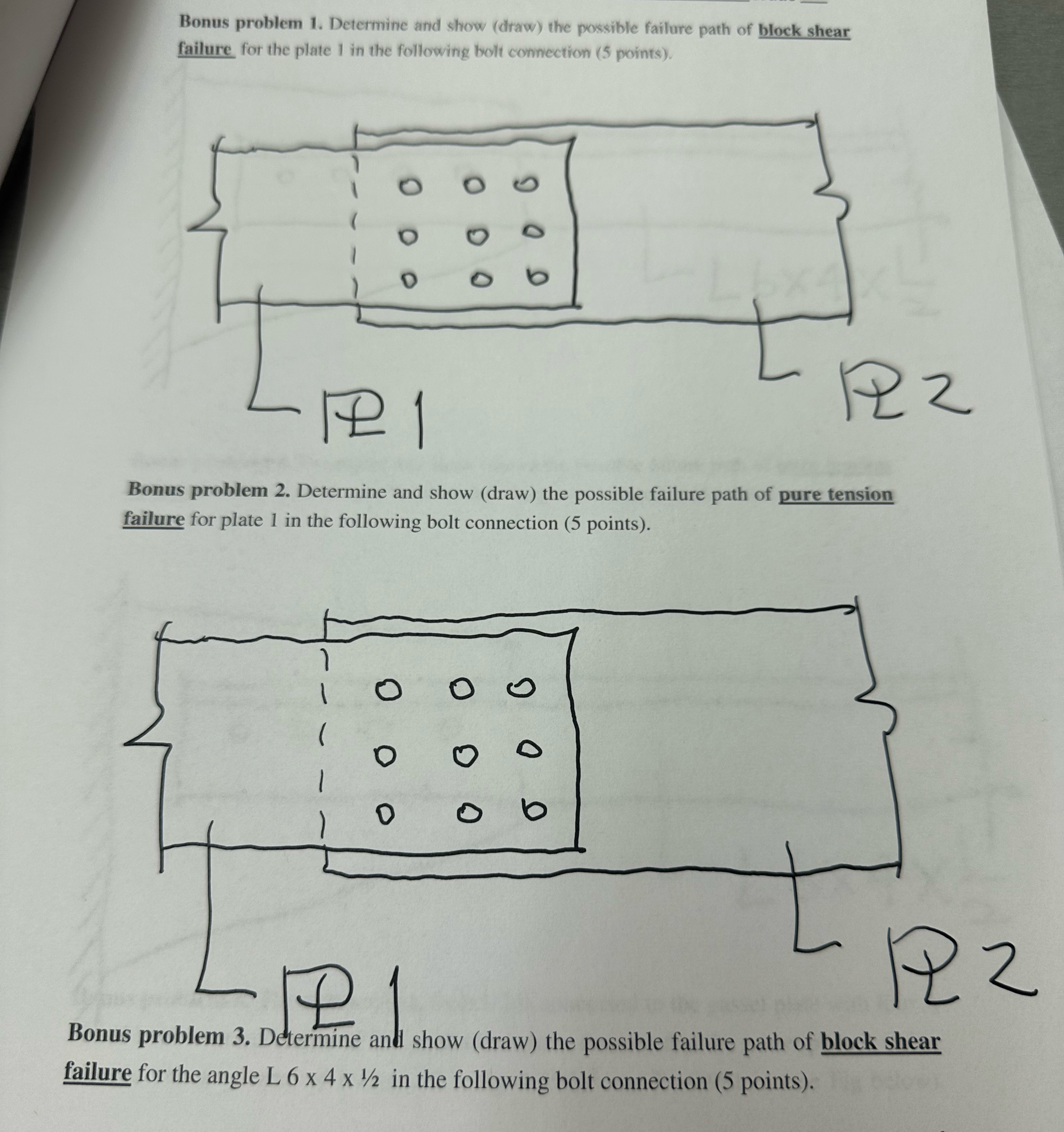 Bonus problem 1. ﻿Determine and show (draw) ﻿the | Chegg.com