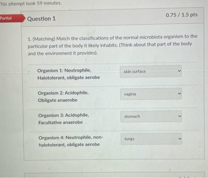 1. (Matching) Match the classifications of the normal | Chegg.com