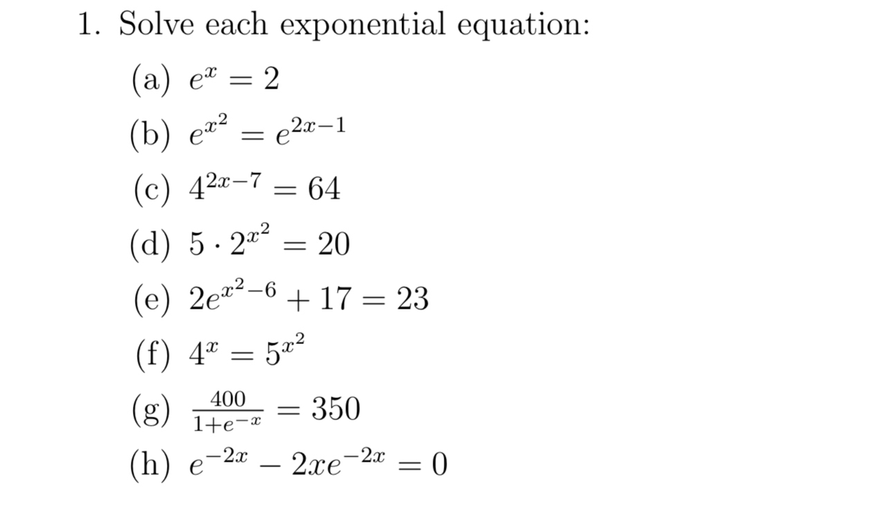 Solved Solve each exponential | Chegg.com