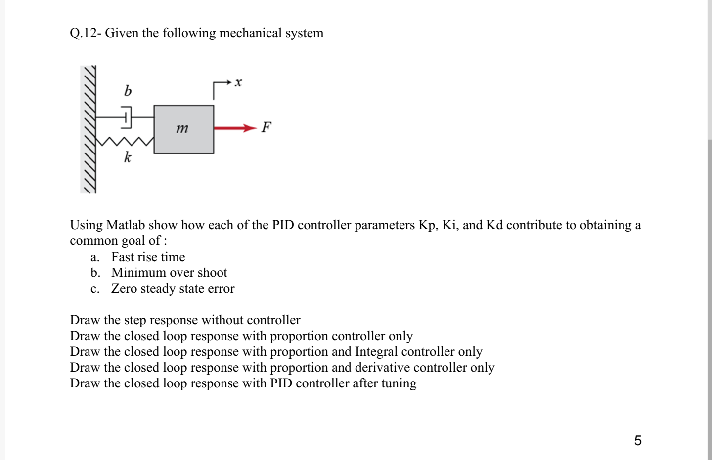 Q.12- ﻿Given the following mechanical systemUsing | Chegg.com
