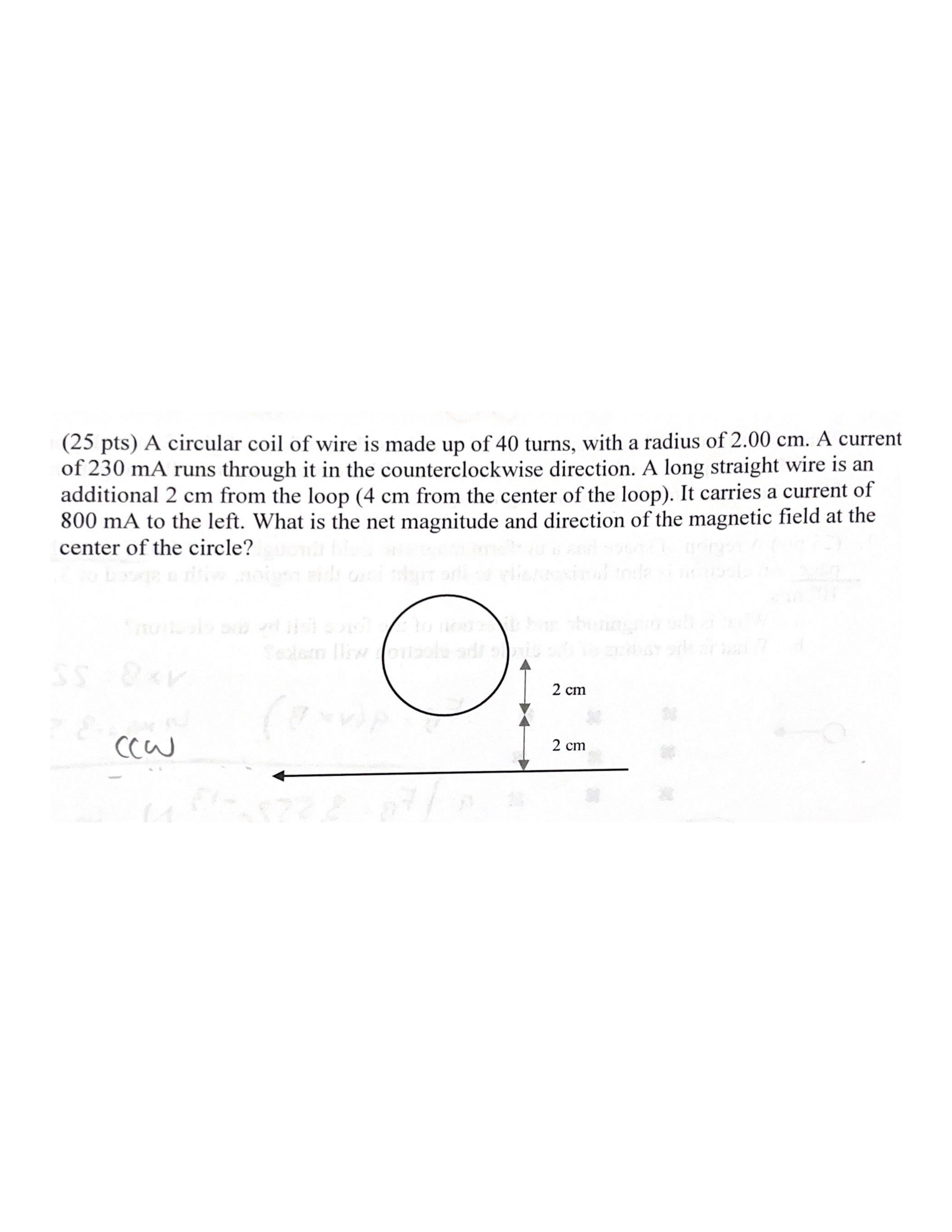 Solved (25 ﻿pts) ﻿A circular coil of wire is made up of 40 | Chegg.com