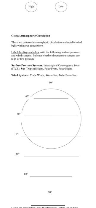 Solved Global Atmospheric Circulation There are patterns in | Chegg.com