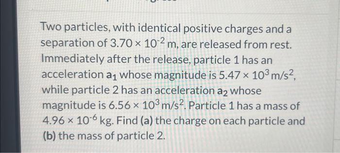 Solved Two particles, with identical positive charges and a | Chegg.com