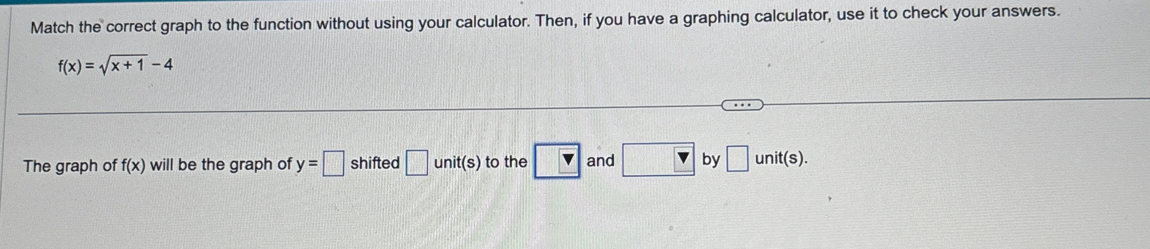 Solved Match the correct graph to the function without using | Chegg.com