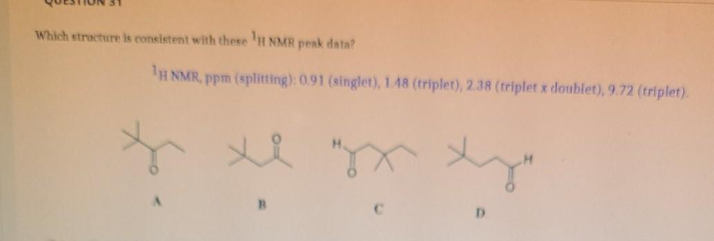 Solved Which structure is consistent with this 13C NMR | Chegg.com
