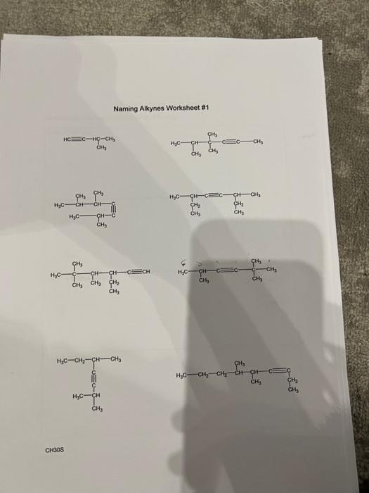 Solved Naming Alkynes Worksheet \#1Naming Alkynes Worksheet | Chegg.com
