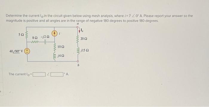 Solved Determine the current IO in the circuit given below | Chegg.com