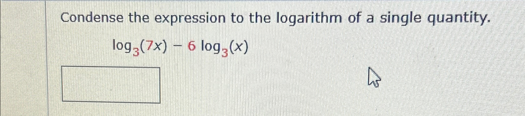 Solved Condense the expression to the logarithm of a single | Chegg.com