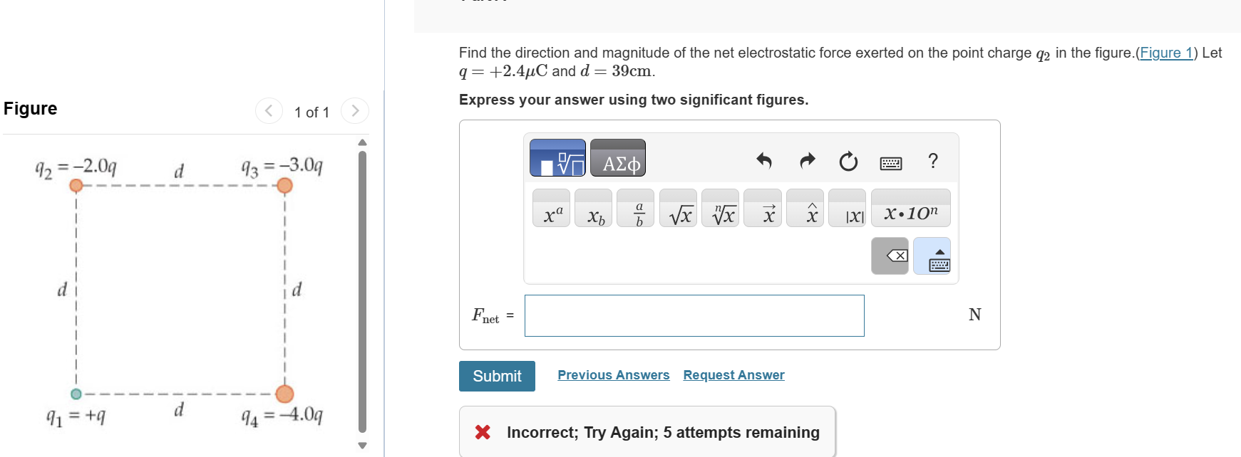 Solved Find the direction and magnitude of the net | Chegg.com
