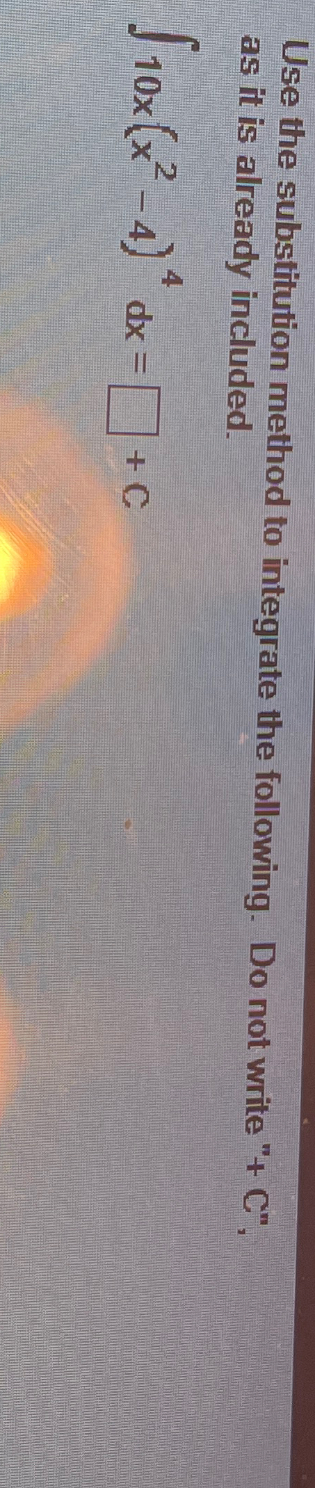 Solved Use the substitution method to integrate the | Chegg.com