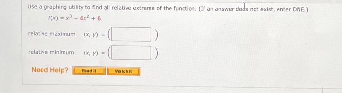 Solved Use a graphing utility to find all relative extrema | Chegg.com