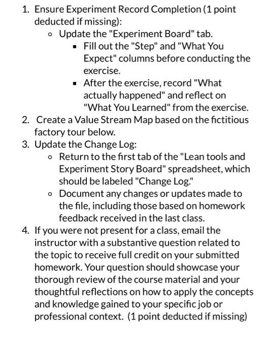 Solved 1. Ensure Experiment Record Completion (1 point | Chegg.com
