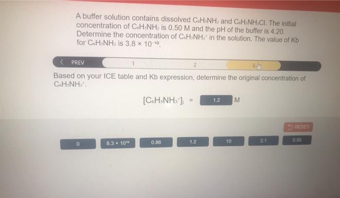 Solved A buffer solution contains dissolved C.H:NH, and | Chegg.com