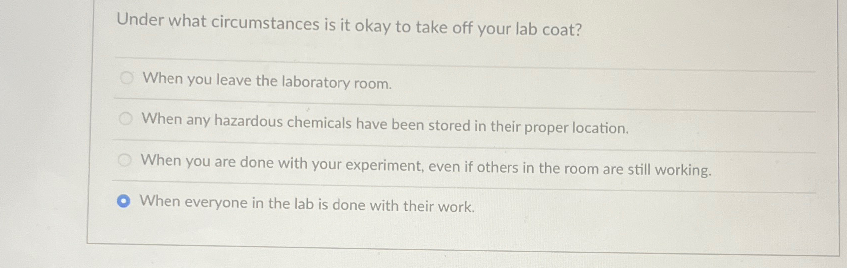 Solved Under what circumstances is it okay to take off your | Chegg.com