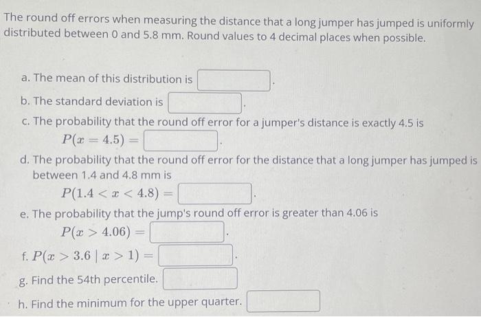 Solved The round off errors when measuring the distance that | Chegg.com