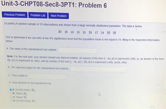 Solved (4 points) A random sample of 10 observations was | Chegg.com