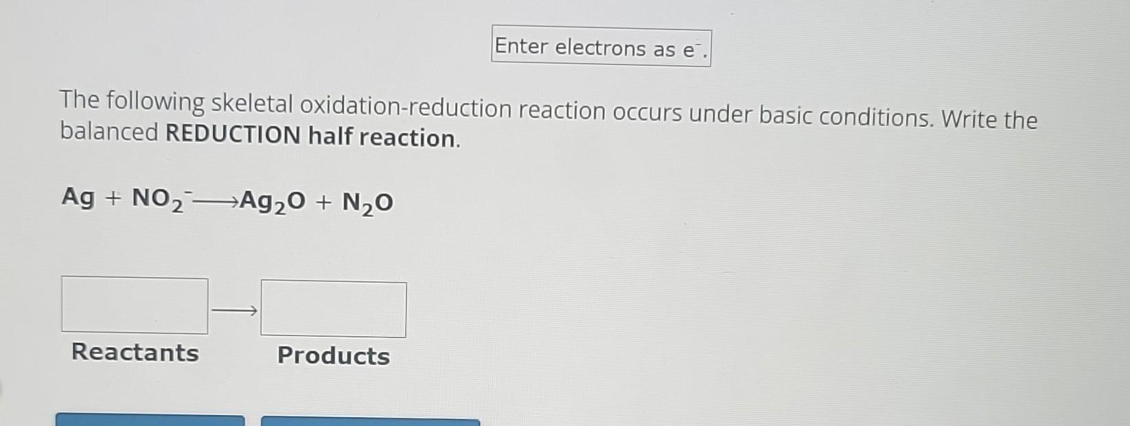 Solved The following skeletal oxidation-reduction reaction | Chegg.com